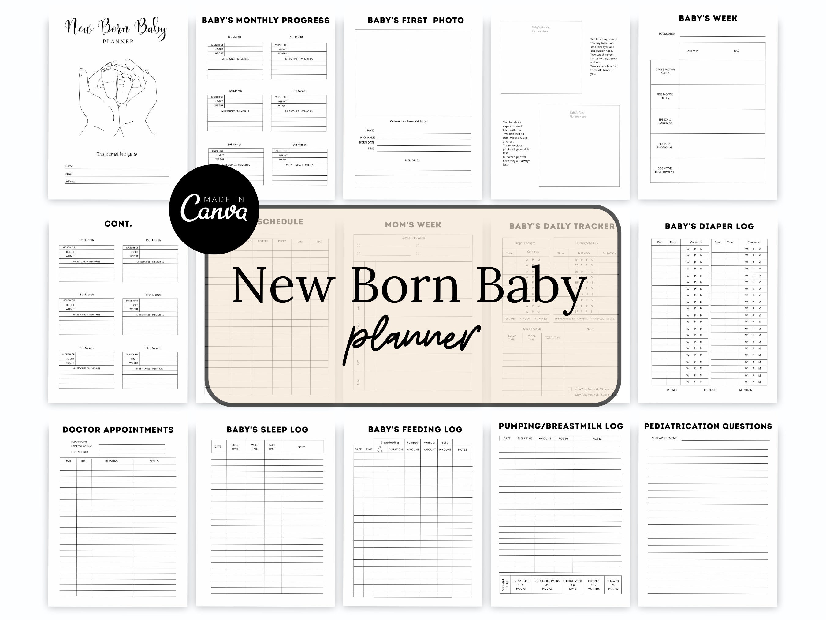 BEST Newborn Baby Journal | Baby Daily Log | Baby First Milestones ...