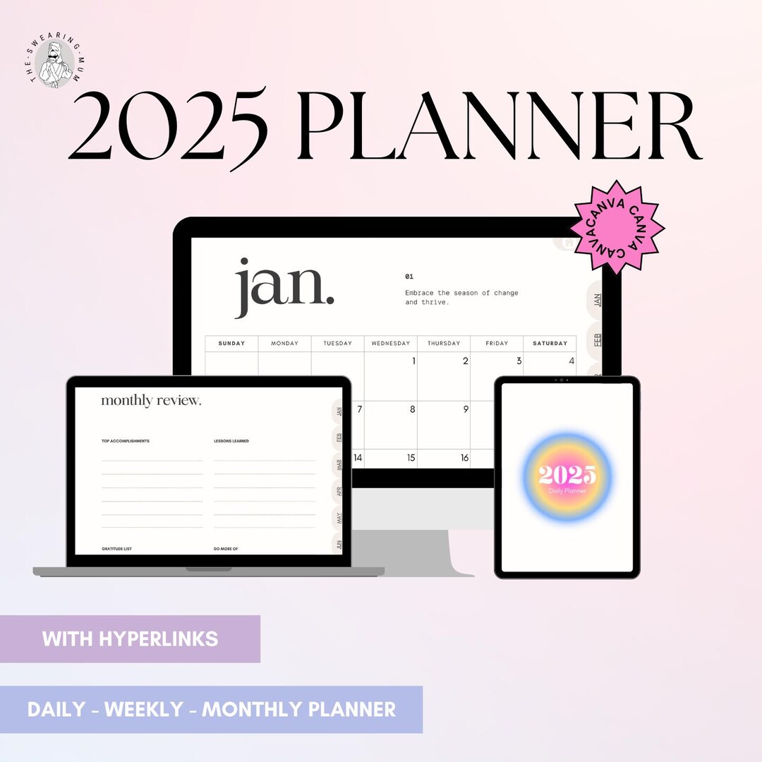 2025 Digital Planner | Fully Customizable Canva Template | Daily ...