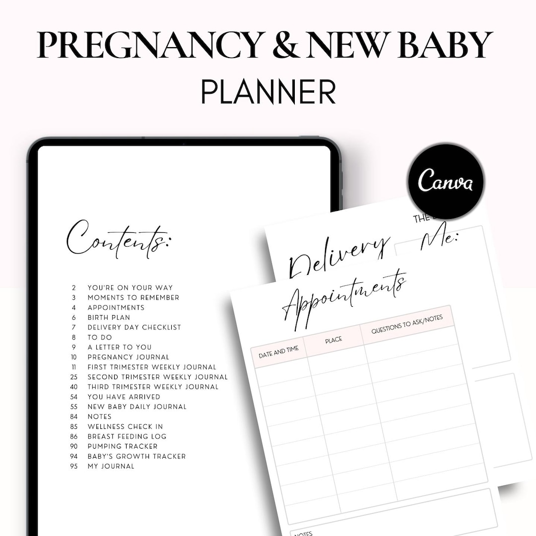 Pregnancy & New Baby Journal | Printable Pregnancy Planner | Baby’s ...