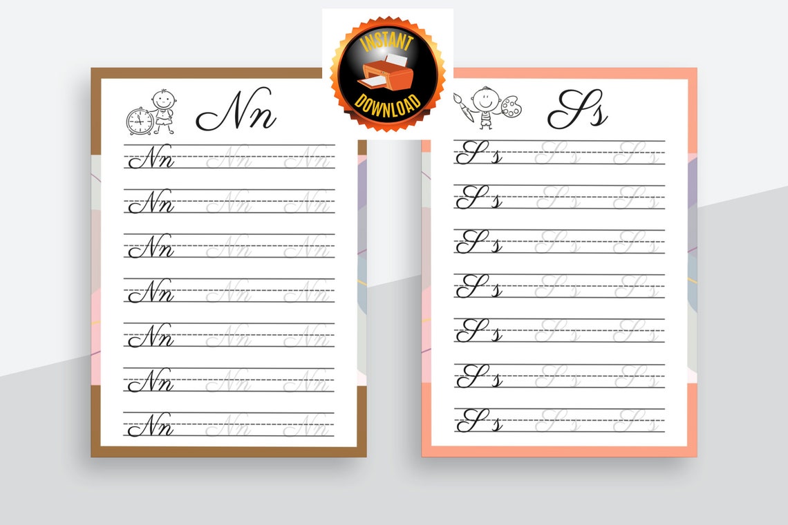 Printable Cursive Handwriting Worksheets, Upper and Lower Case Cursive ...