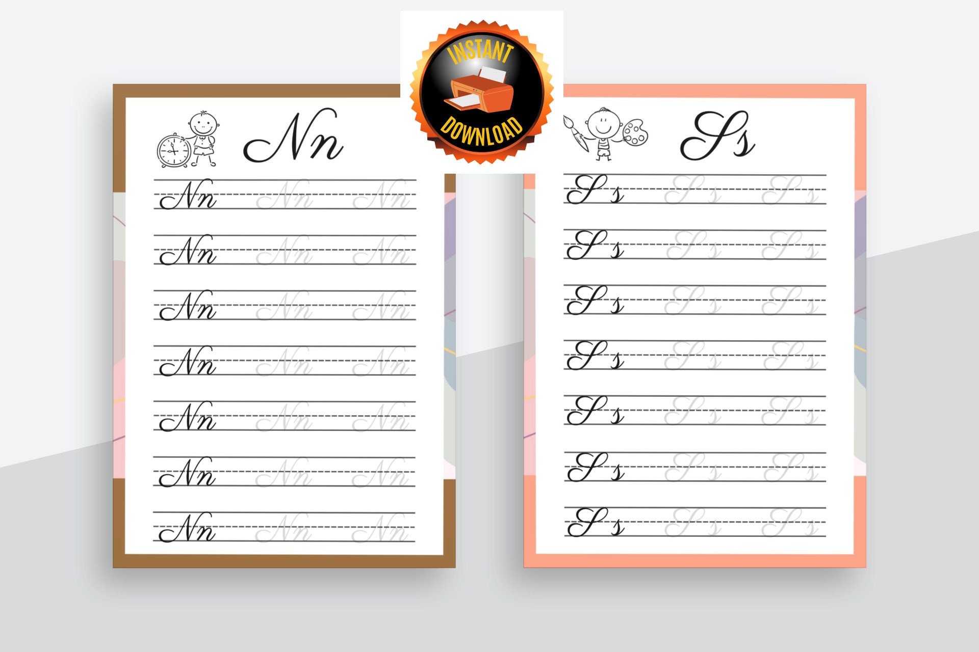 Printable Cursive Handwriting Worksheets, Upper and Lower Case Cursive ...