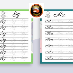 Printable Cursive Handwriting Worksheets, Upper and Lower Case Cursive ...