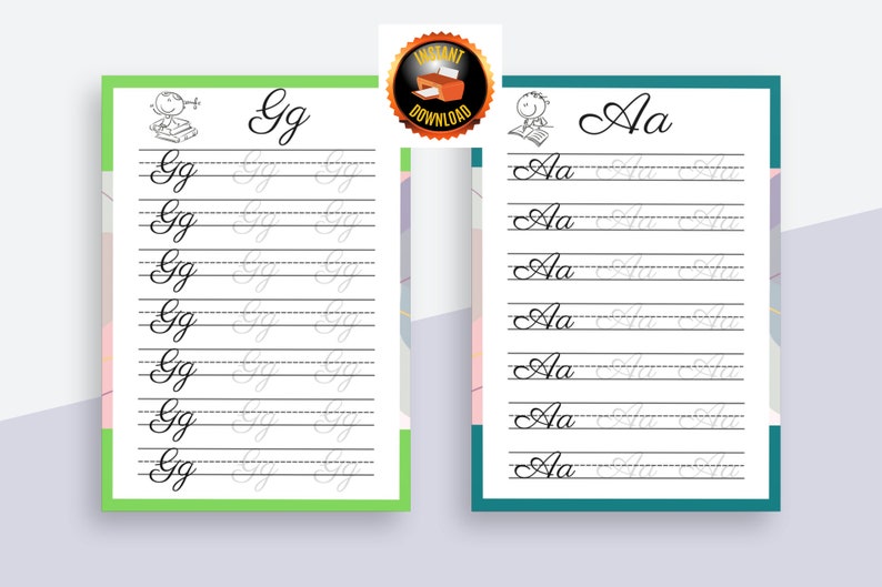 Printable Cursive Handwriting Worksheets, Upper and Lower Case Cursive ...