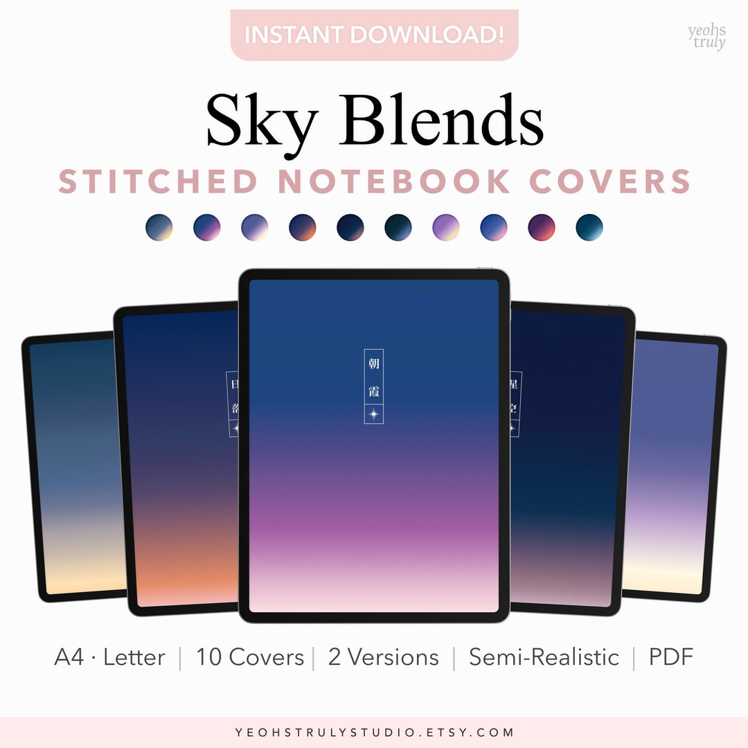 10 SKY BLEND Notebook Cover | A4, Letter | PDF | Goodnotes, Notability ...