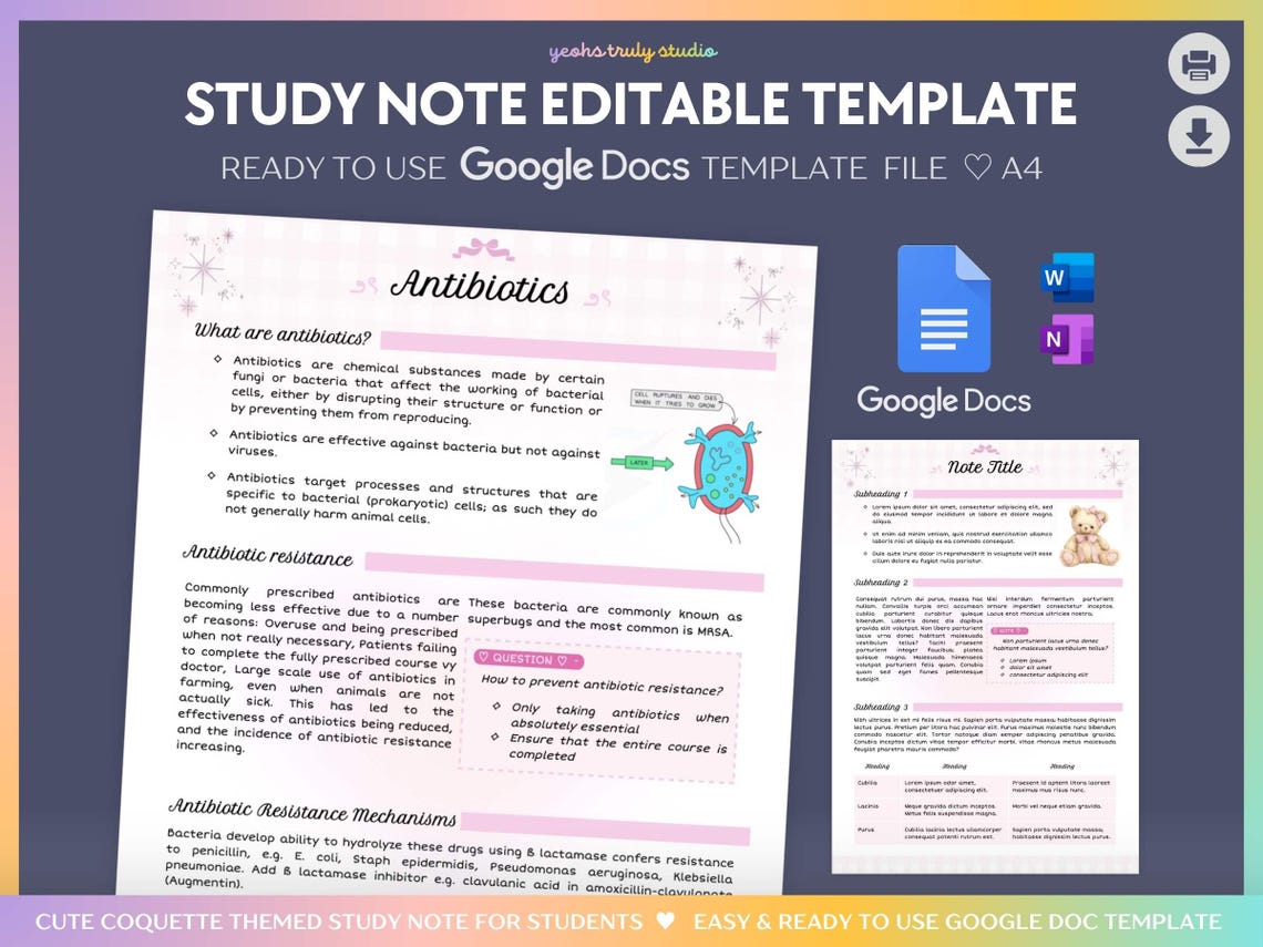 Editable Study Notes Template for Students | Ready-to-use Google Docs ...