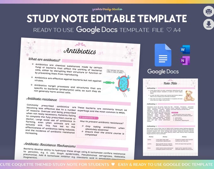 Editable Study Notes Template for Students Ready-to-use Google Docs ...