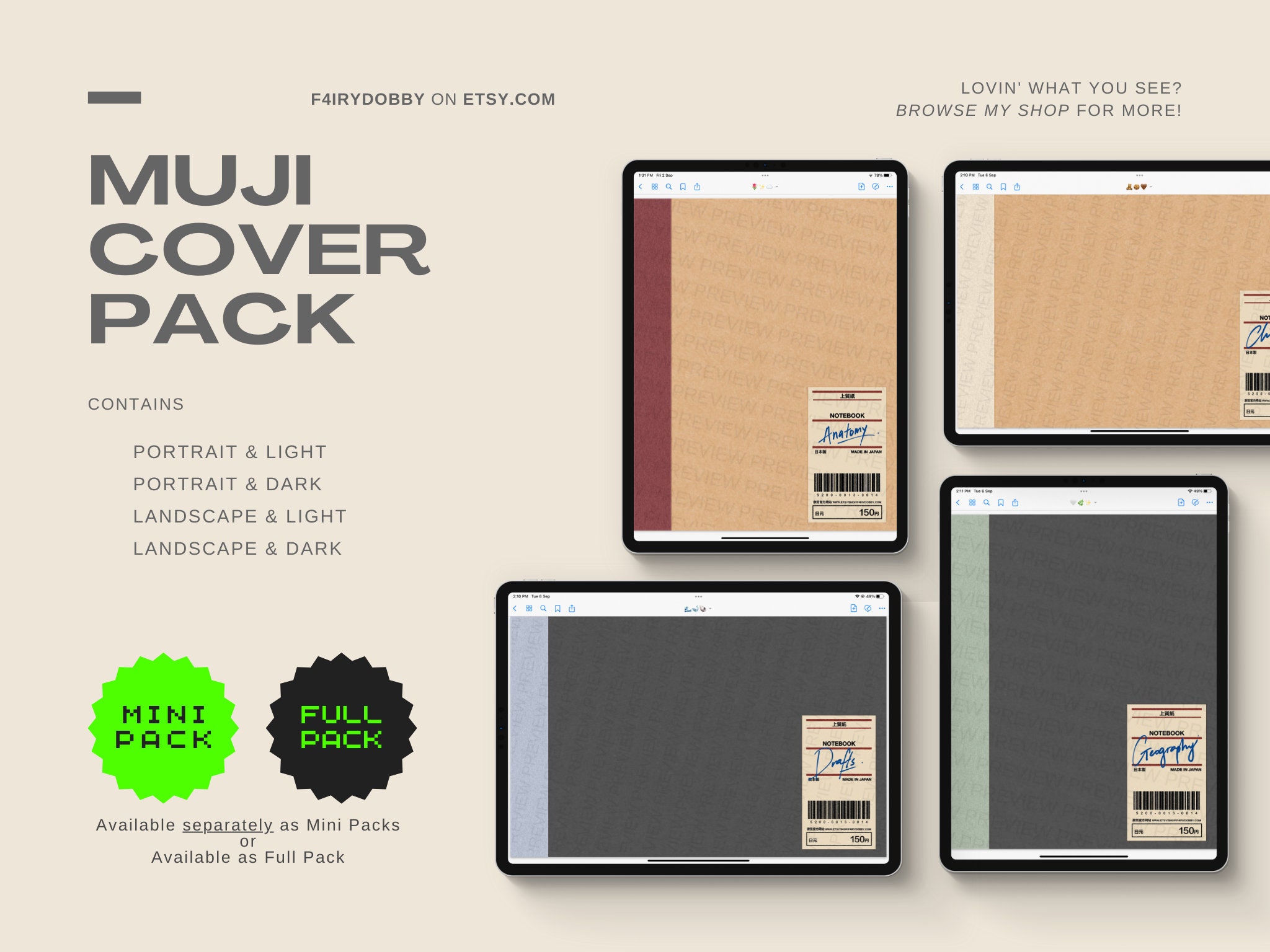10 Fundas para libretas MUJI STYLE • Vertical • Oscuras • Fundas ...