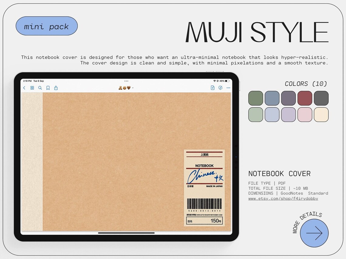 10 MUJI STYLE Notebook Cover Landscape Light Aesthetic Notebook Cover ...