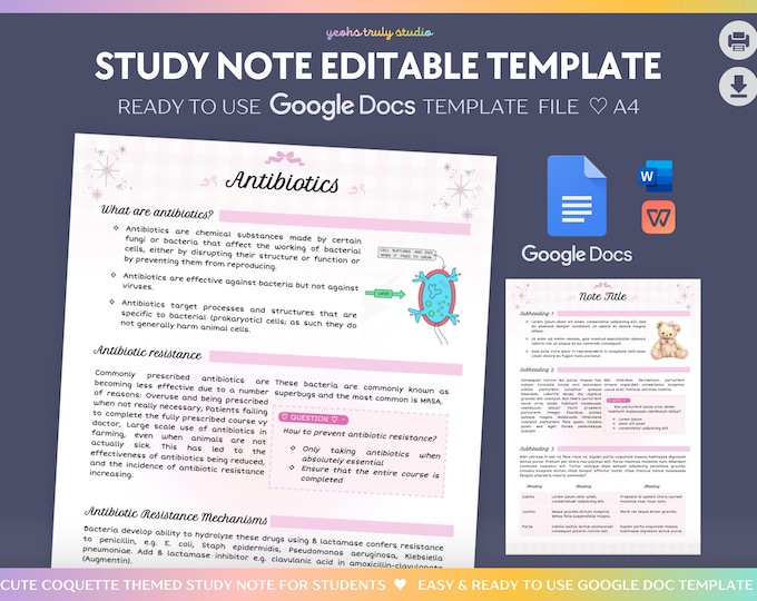 Editable Study Notes Template for Students | Ready-to-use Google Docs ...