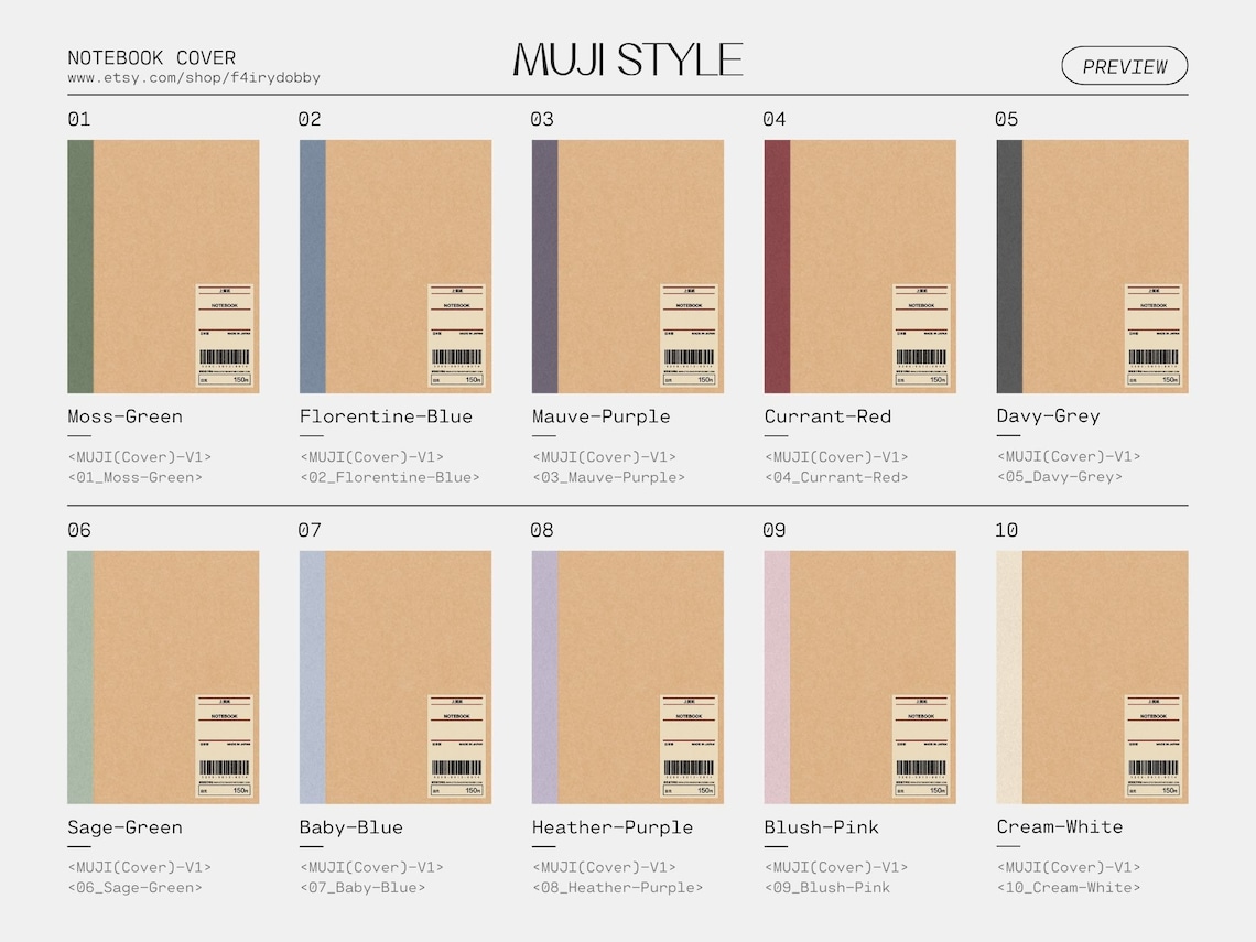 40 MUJI STYLE Notebook Cover Landscape Portrait - Etsy