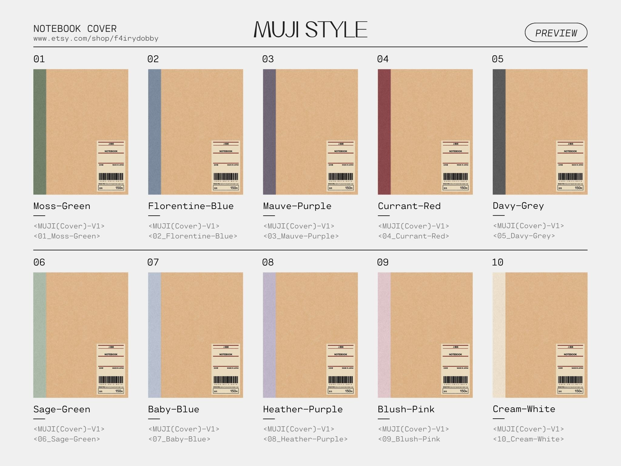 40 MUJI STYLE Notebook Cover • Landscape • Portrait • Aesthetic ...
