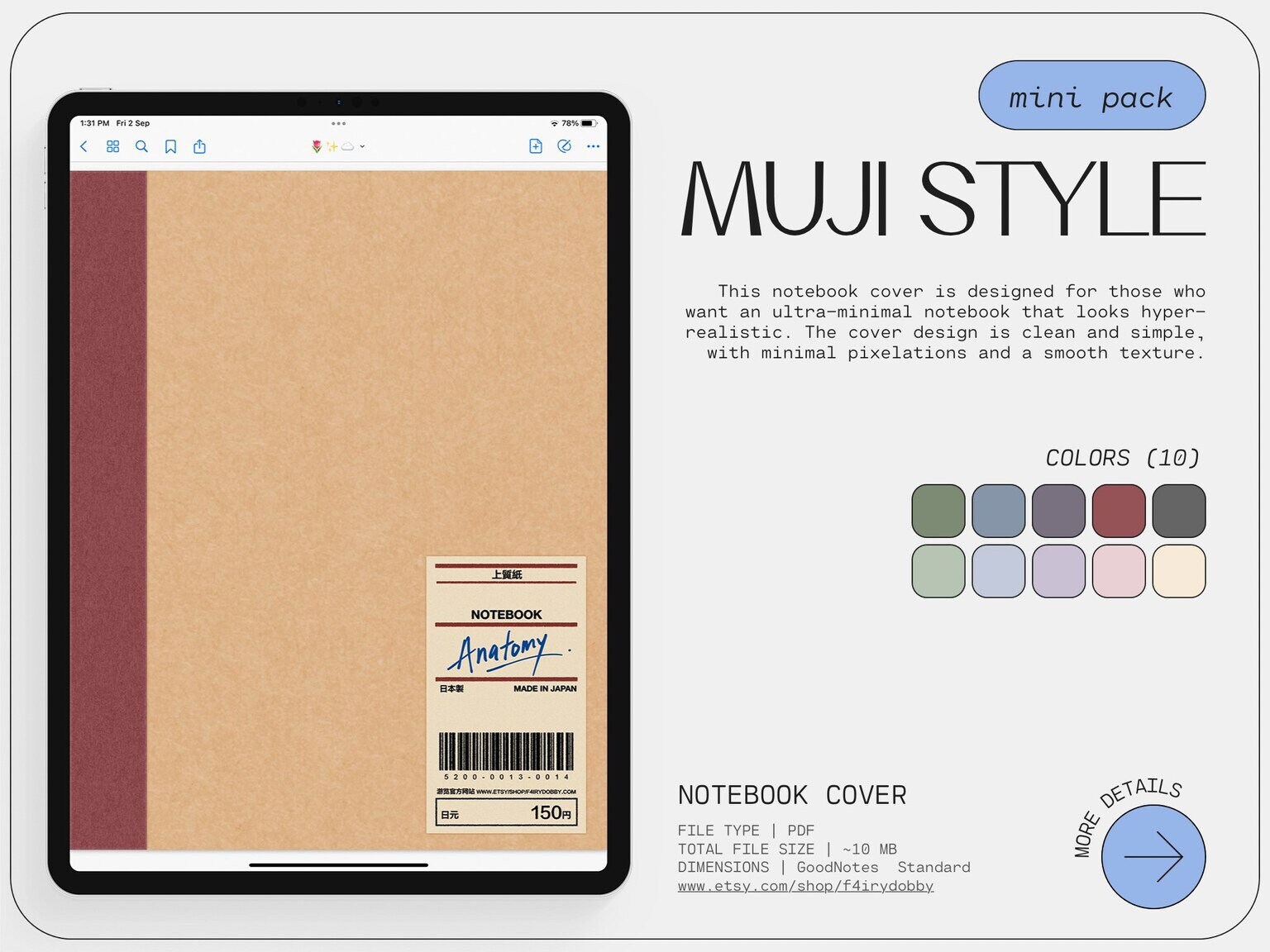 10 MUJI STYLE Notebook Cover • Portrait • Light • Aesthetic Notebook ...