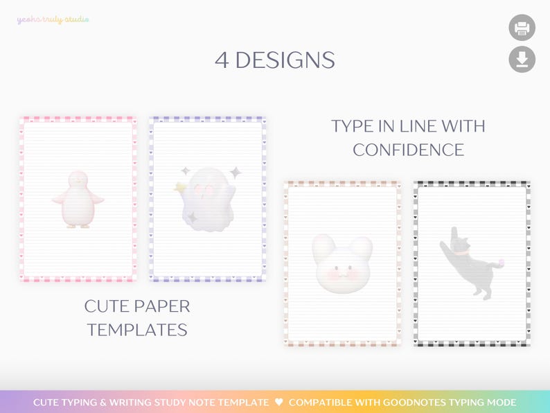 Goodnotes Typing Study Notes Template: A4 (downloadable) - Etsy