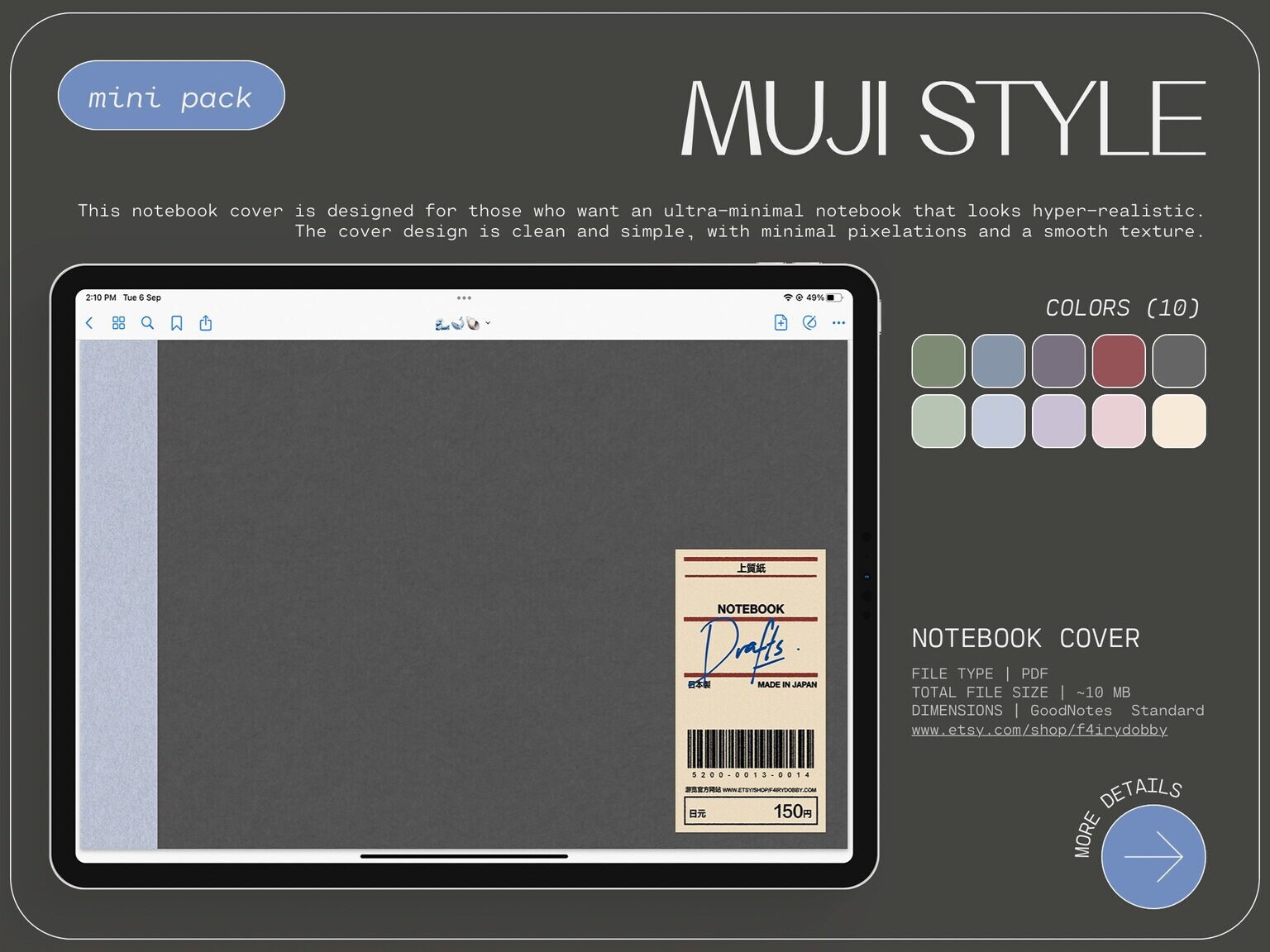 10 MUJI STYLE Notebook Cover Landscape Dark Aesthetic Notebook Cover ...