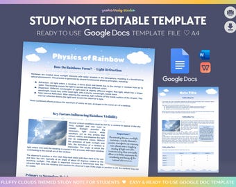 Editable Study Notes Template for Students | Ready-to-use Google Docs ...
