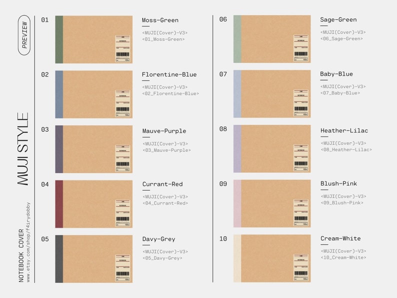 10 MUJI STYLE Notebook Cover Landscape Light Aesthetic Notebook Cover ...