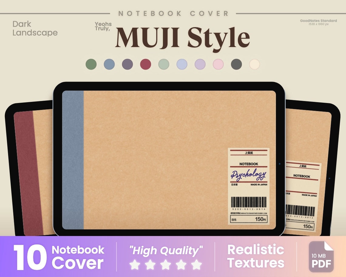 10 MUJI STYLE Notebook Cover Landscape Light Aesthetic Notebook Cover ...