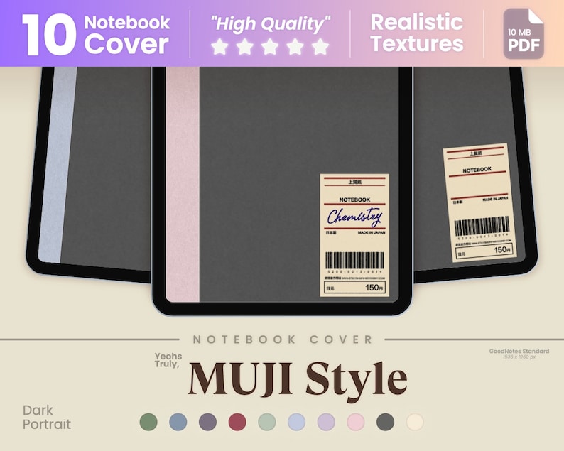 10 Fundas para libretas MUJI STYLE • Vertical • Oscuras • Fundas ...