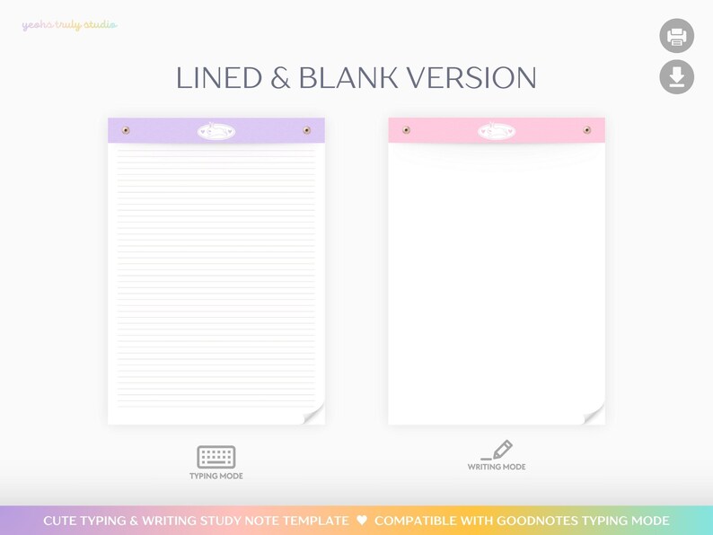 Goodnotes Typing Template: A4 Pastel Study Notes (digital Download) - Etsy