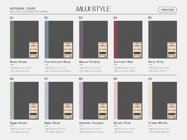40 MUJI STYLE Notebook Cover • Landscape • Portrait • Aesthetic ...