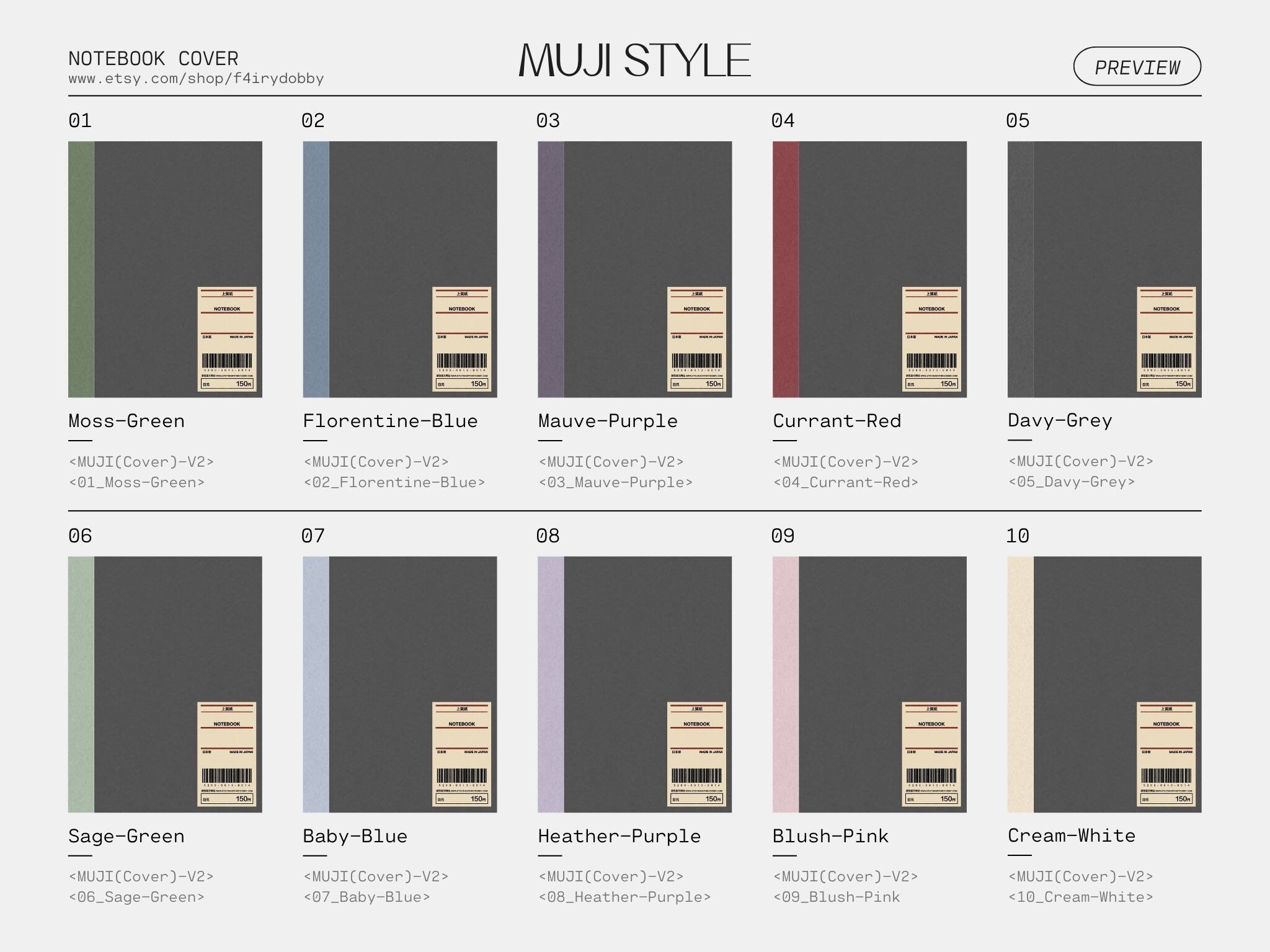 40 MUJI STYLE Notebook Cover • Landscape • Portrait • Aesthetic ...