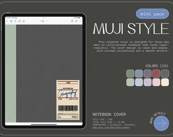 10 MUJI STYLE Notebook Cover Portrait Light Aesthetic - Etsy