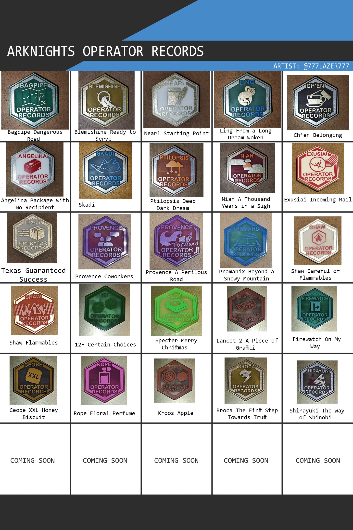 Arknights Operator Record Medals - Etsy