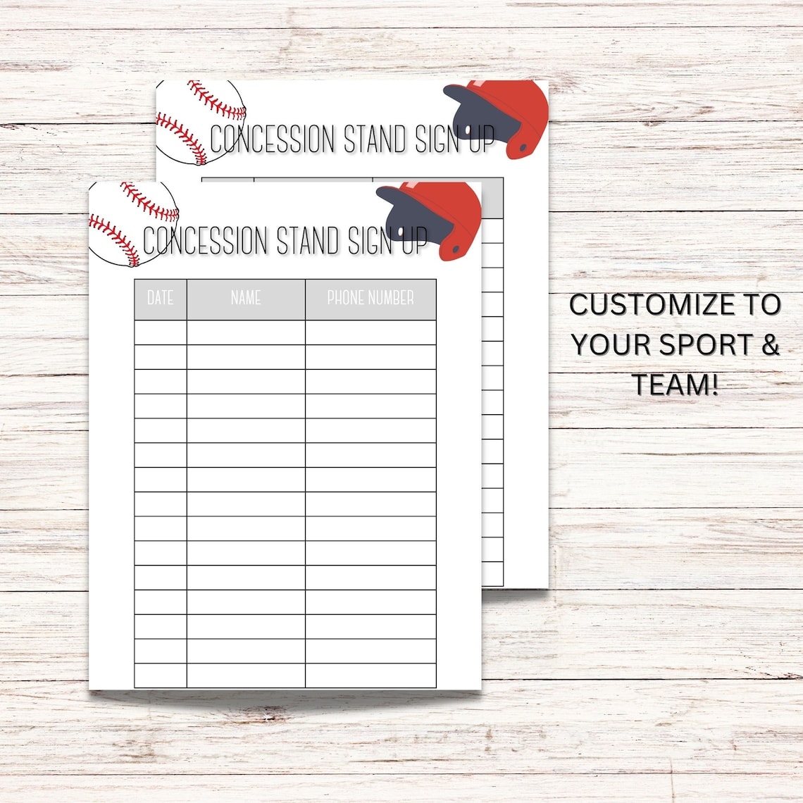 Editable Concession Stand Sign up | Sports Event Volunteer Sheet ...