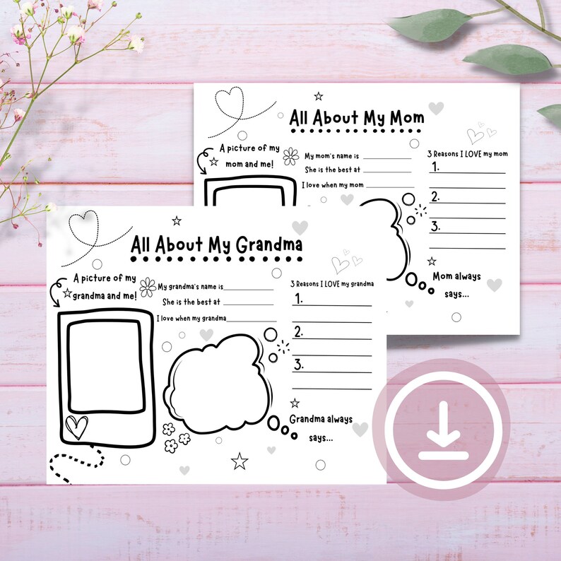 Printable Mother's Day Preschool Worksheets Bundle - Etsy