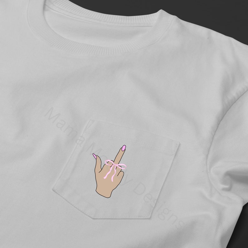 Coquette Middle Finger PNG Shirt Design Funny Trending Bow Middle ...