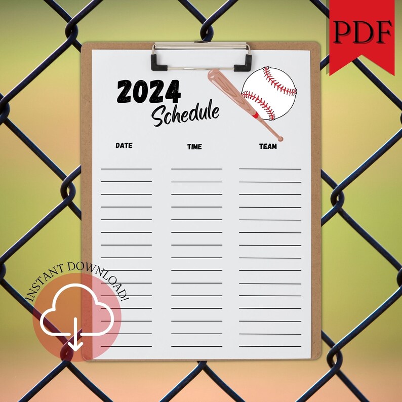 Editable Baseball Schedule 2024 | Canva Template Tball Game Schedule ...