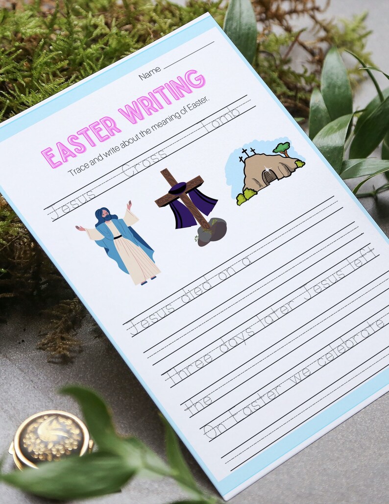 Easter K-1st Grade Christian Tracing Writing Practice Digital Download ...