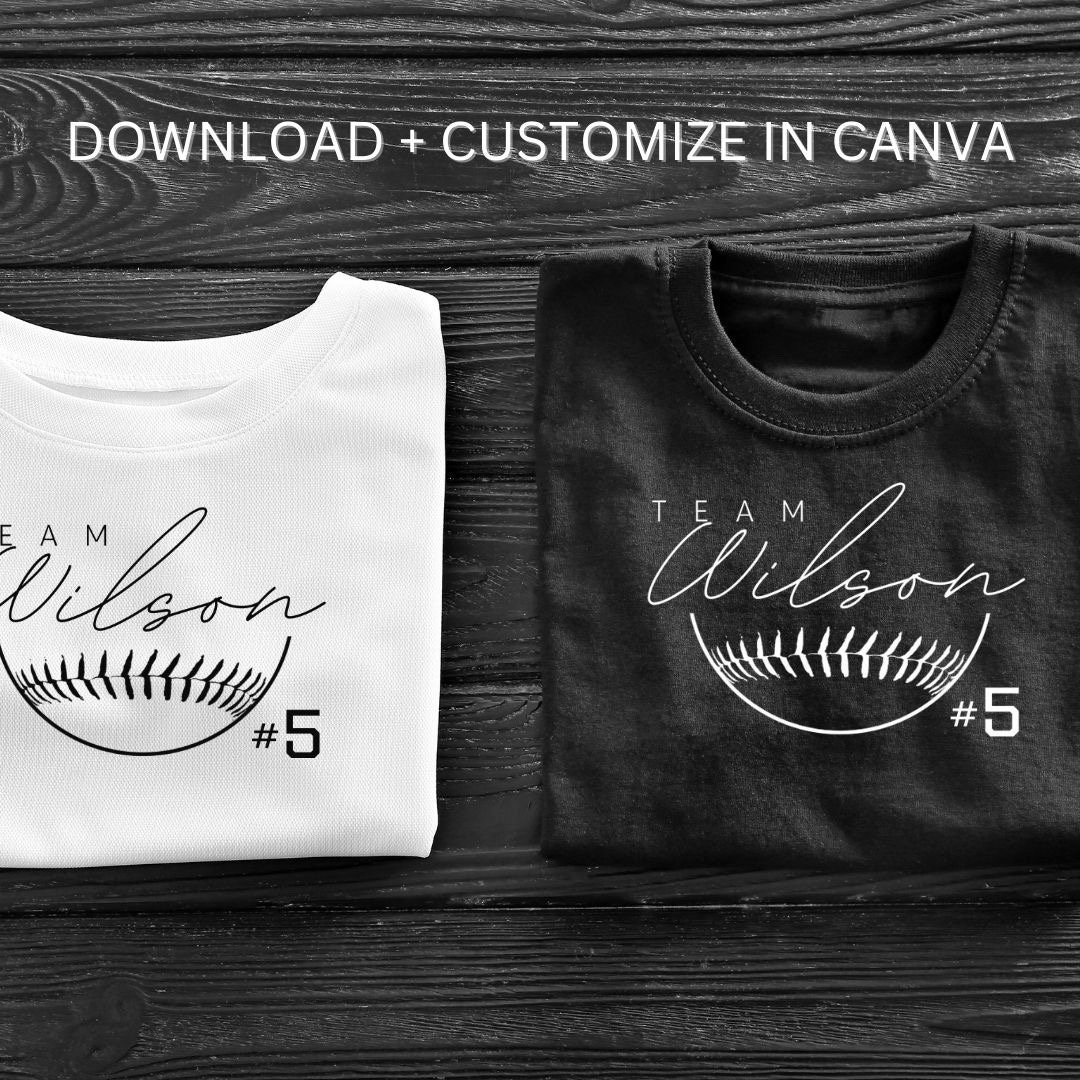 CUSTOM Baseball Team Name Shirt Design | Edit + Personalize in CANVA ...