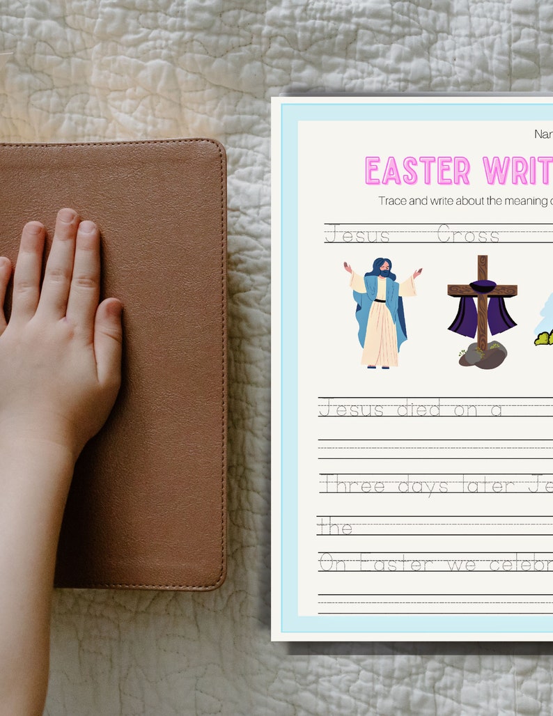 Easter K-1st Grade Christian Tracing Writing Practice Digital Download ...