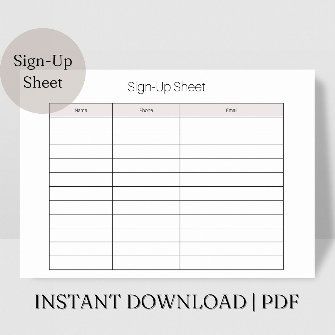 Sign up Sheet BUNDLE Contact Information Sign up Sheet Sign in Sheet ...