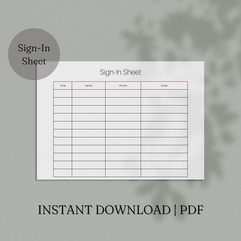 Sign up Sheet BUNDLE Contact Information Sign up Sheet Sign in Sheet ...