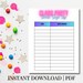 Class Party Snack Sign up Sheet | Class Party Snack Sheet | Neon Class ...