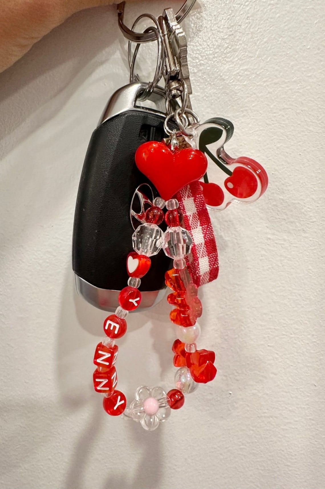 Cherry Striped Key Ring Cute Accessories Key Charm Key Ring Cute ...