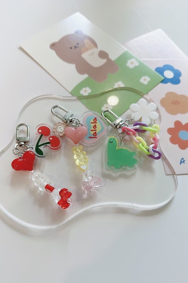 Lovely Colorful Key Ring Cute Accessories Key Charm Key - Etsy
