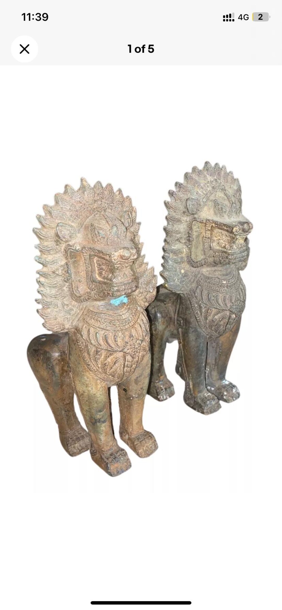 Bronze Khmer Statue of Foo Guardian Lion - Etsy