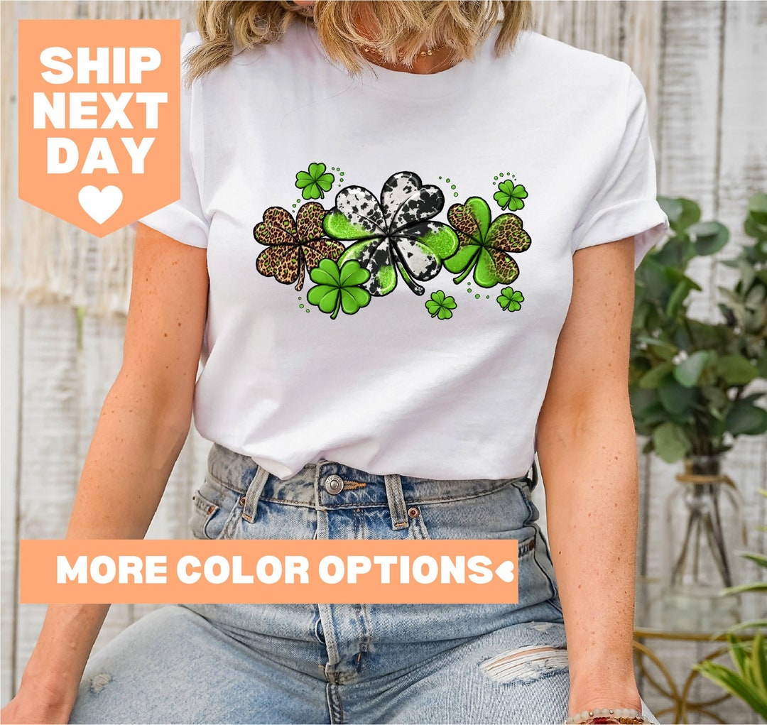 Lucky Shamrock Shirt, Leopard Shamrock Shirt, Patricks Day Shirt ...
