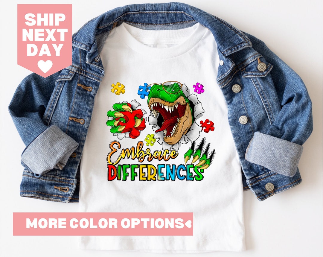 Embrace Differences Puzzle Pieces T-shirt, Embrace Neurodiversity Tee ...