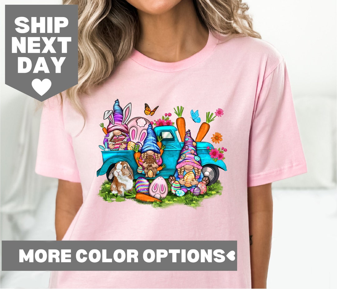 Happy Easter Shirt, Easter Gnomes Truck Shirt, Easter Shirt for Women ...