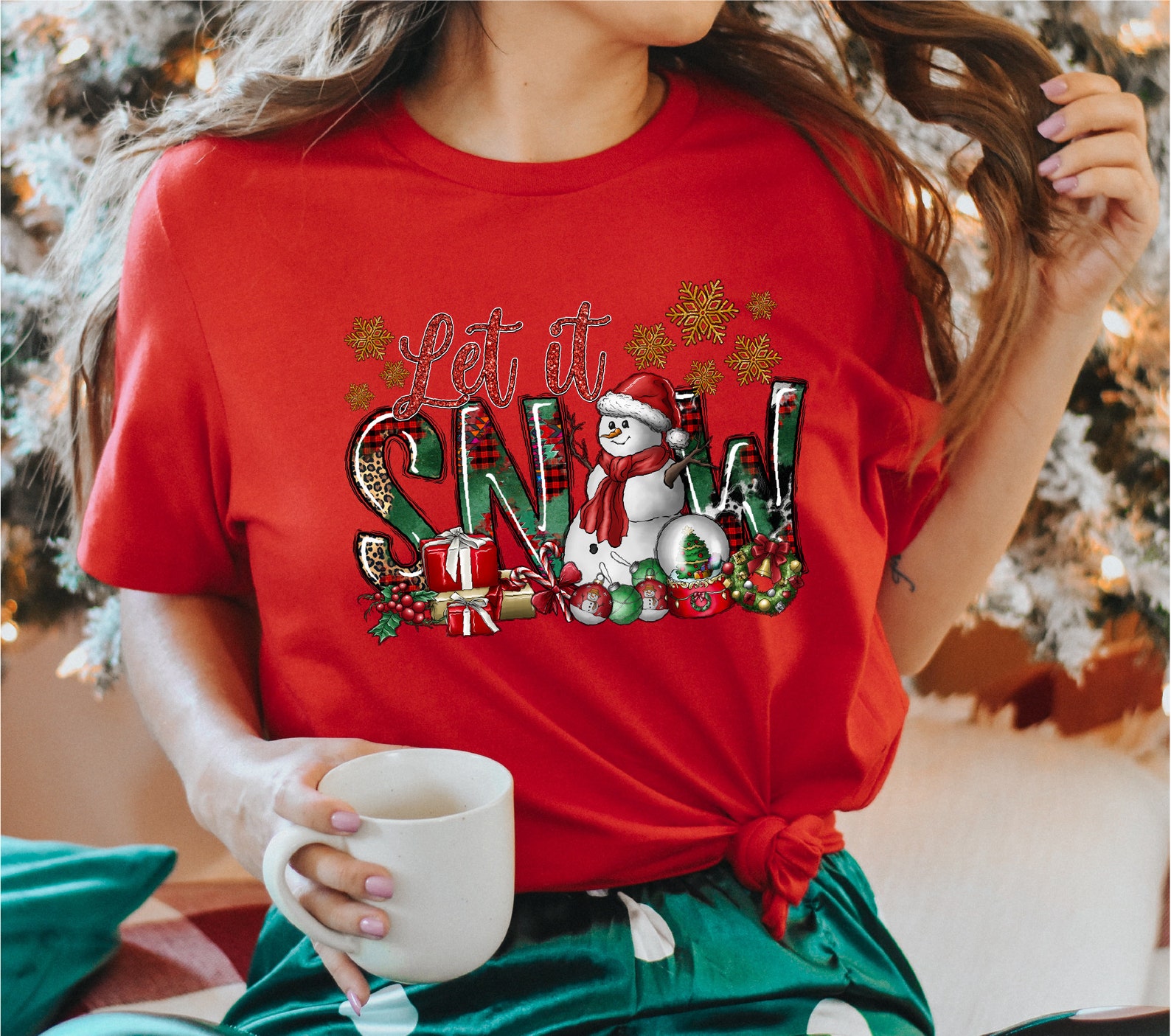 Let It Snowman Shirt Snowman Shirt Christmas T-shirt Winter - Etsy