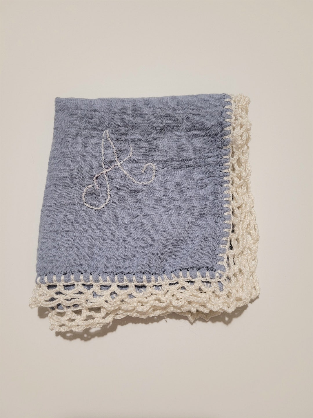 A Handmade Handkerchief With Embroidered Monogram, Delightful and ...