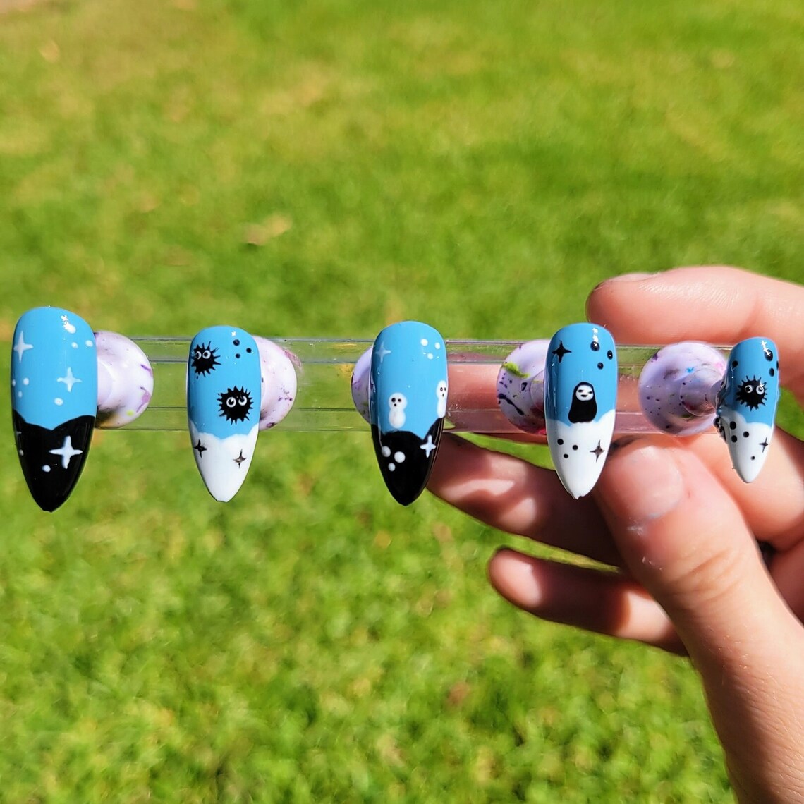 Studio Ghibli Soot Sprite Nails - Etsy