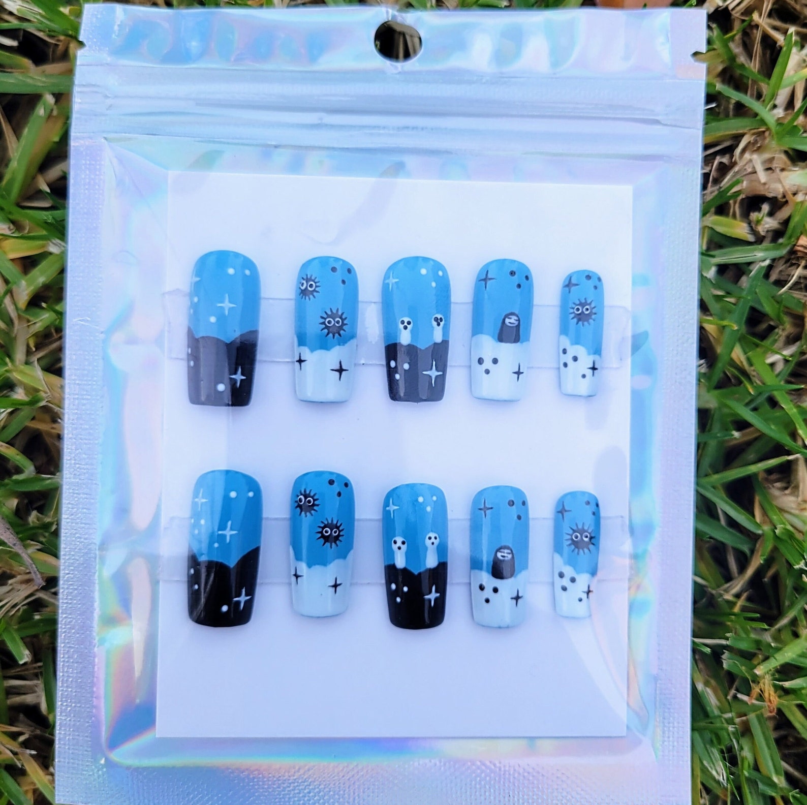 Studio Ghibli Soot Sprite Nails - Etsy