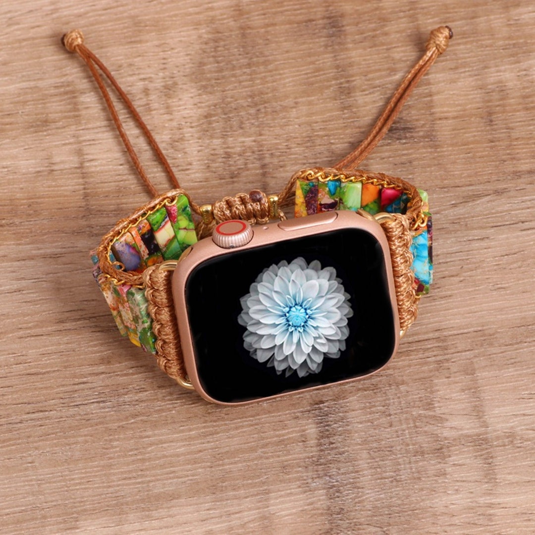 Colourful Emperor Stone Apple Watch Strap-boho Smartwatch - Etsy