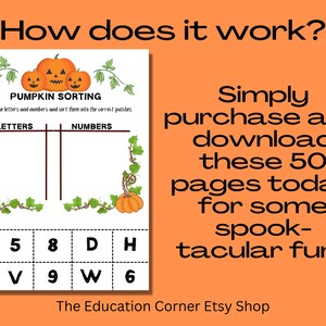 50 Printable Halloween Preschool & Kindergarten Activities Bundle ...