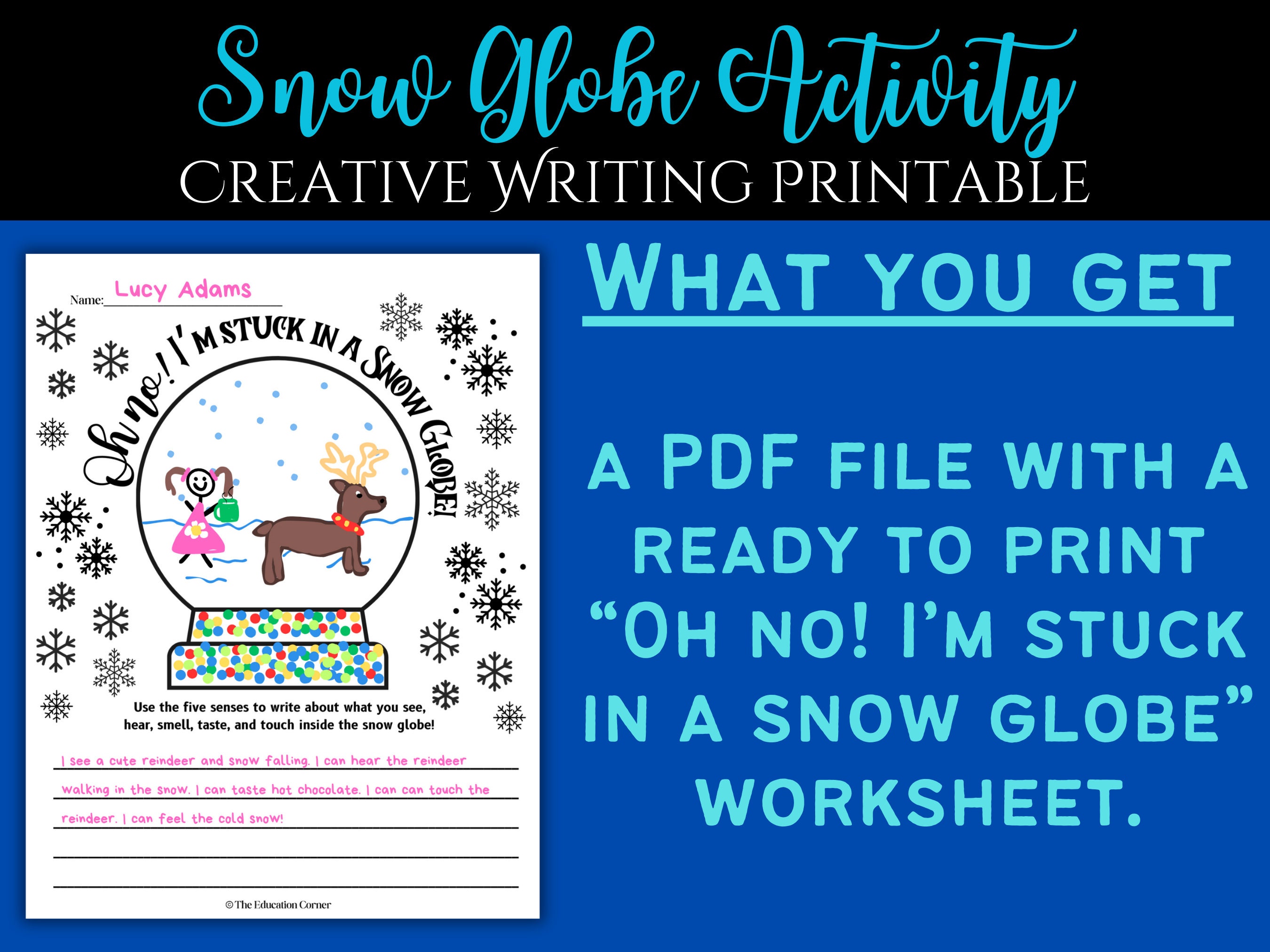 Snow Globe Creative Writing Printable | Christmas Printable | Holiday ...